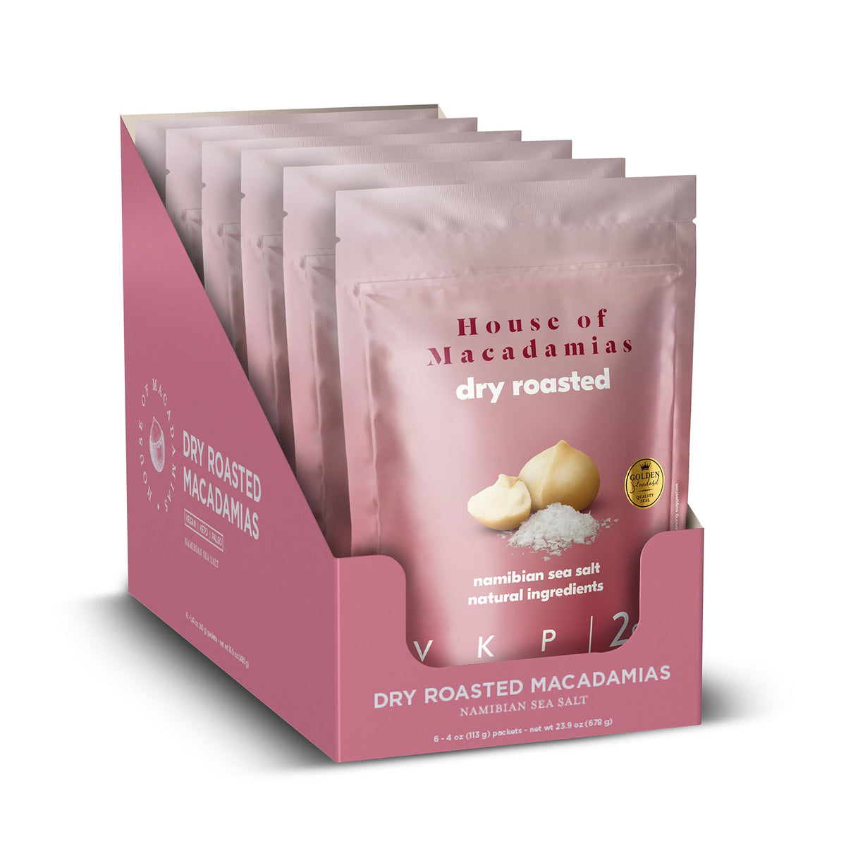 Dry Roasted Macadamia Nuts with Namibian Sea Salt (4oz x 6 Bags ...