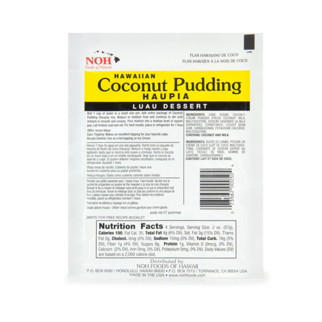 Noh Foods Hawaiian Coconut Pudding (Haupia) Mix | Tastes of Aloha